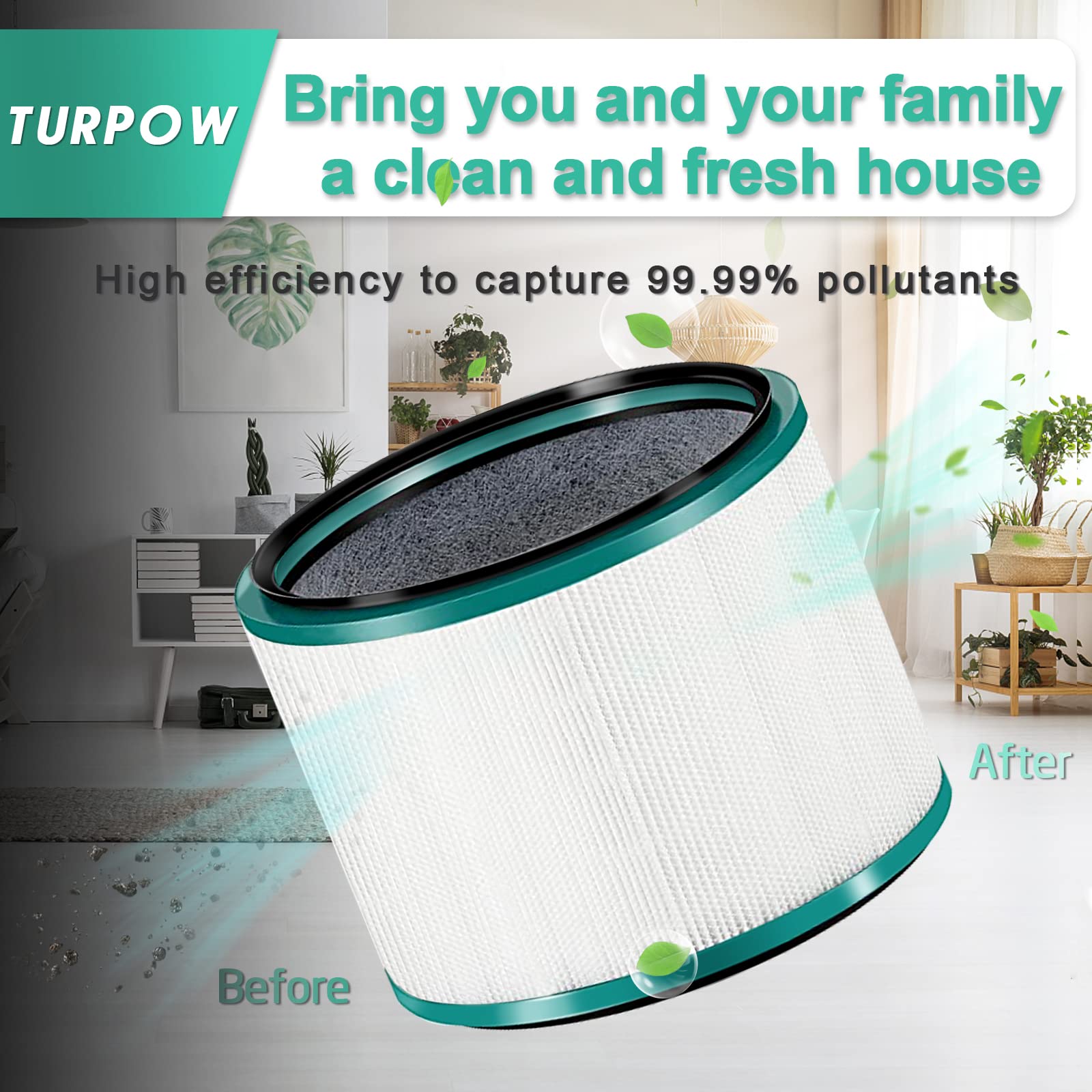 TURPOW Air Purifier Filter Replacements for Dyson HP01, HP02, HP03, DP01, DP02 Desk Purifiers, Replaces Part NO.968125-03, Compatible with Dyson Pure Hot Cool Link Fans Filter