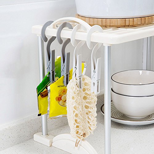 JCBIZ 20-Pack Drying Clips Laundry Hooks, Portable Clothes Pins Hanging, Plastic Clips Hanger Best for Home Travel Outdoor - (Dark Grey)