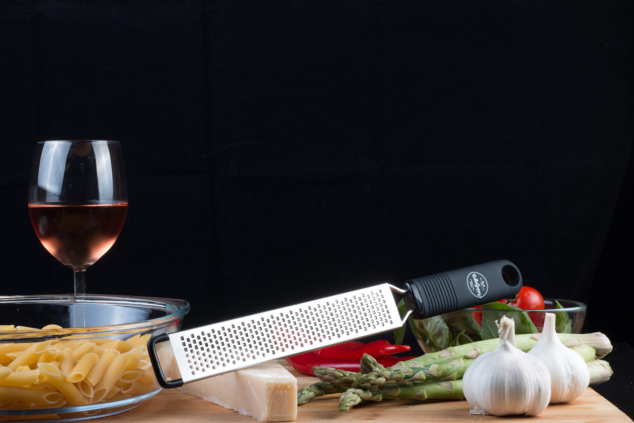 BelleGuppy Lemon Zester & Cheese Grater, Professional Zesting tool for Parmesan, Citrus, Ginger, Nutmeg, Garlic, Chocolate, Fruits, Razor-Sharp Stainless Steel Blade Protective cover, Dishwasher Save