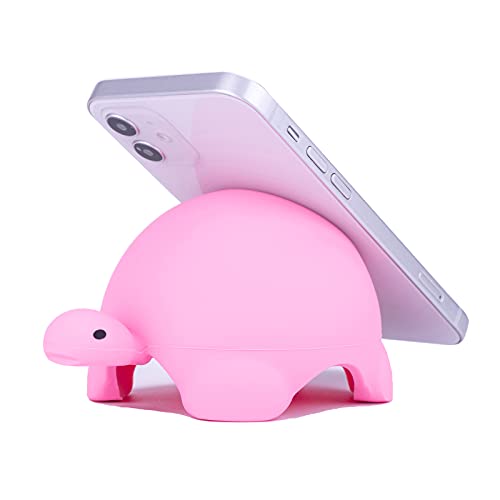 Cute Phone Stand for Desk, Soft Silicone Desktop Phone Holder iPhone Stand - Creative & Fun Design - Put from Any Angle, Animal Cell Phone Stand Suitable for All Smartphones (Pink)