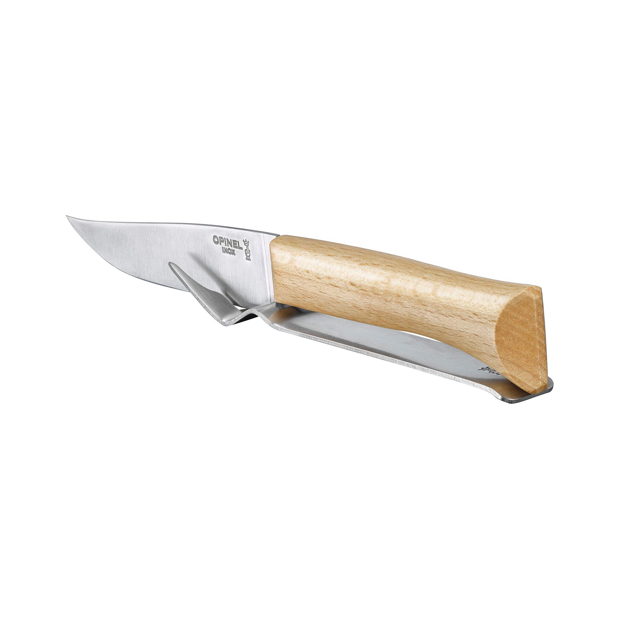 Opinel Cheese Knife and Fork Set, Dinner Parties, Fine Dining Platters, Picnics, and Everyday Use, Sustainably Harvested Beech Wood Handles, Made in France, One Size, (001834)