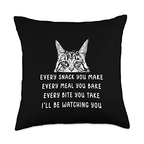 Every snack you make Maine Coon Cat Snack You Make Every Meal You Bake Maine Coon Cat Throw Pillow, 18x18, Multicolor
