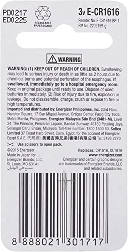 Energizer CR1616 Lithium Coin Battery
