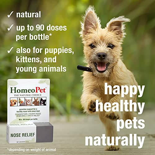 HomeoPet Nose Relief, Natural Sinus Relief for Pets, 15 Milliliters