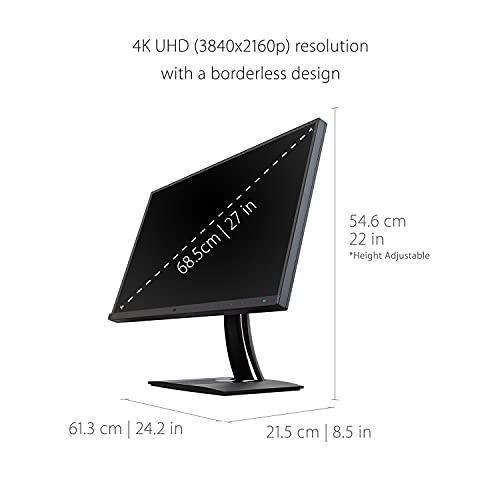 ViewSonic VP2785-4K 27-inch 4K Ultra HD Professional Monitor with 99% Adobe RGB, Delta E<2, Hardware Colour Calibration, 2x HDMI, Display Port, USB-C for Graphic Design, Photo & Video Editing