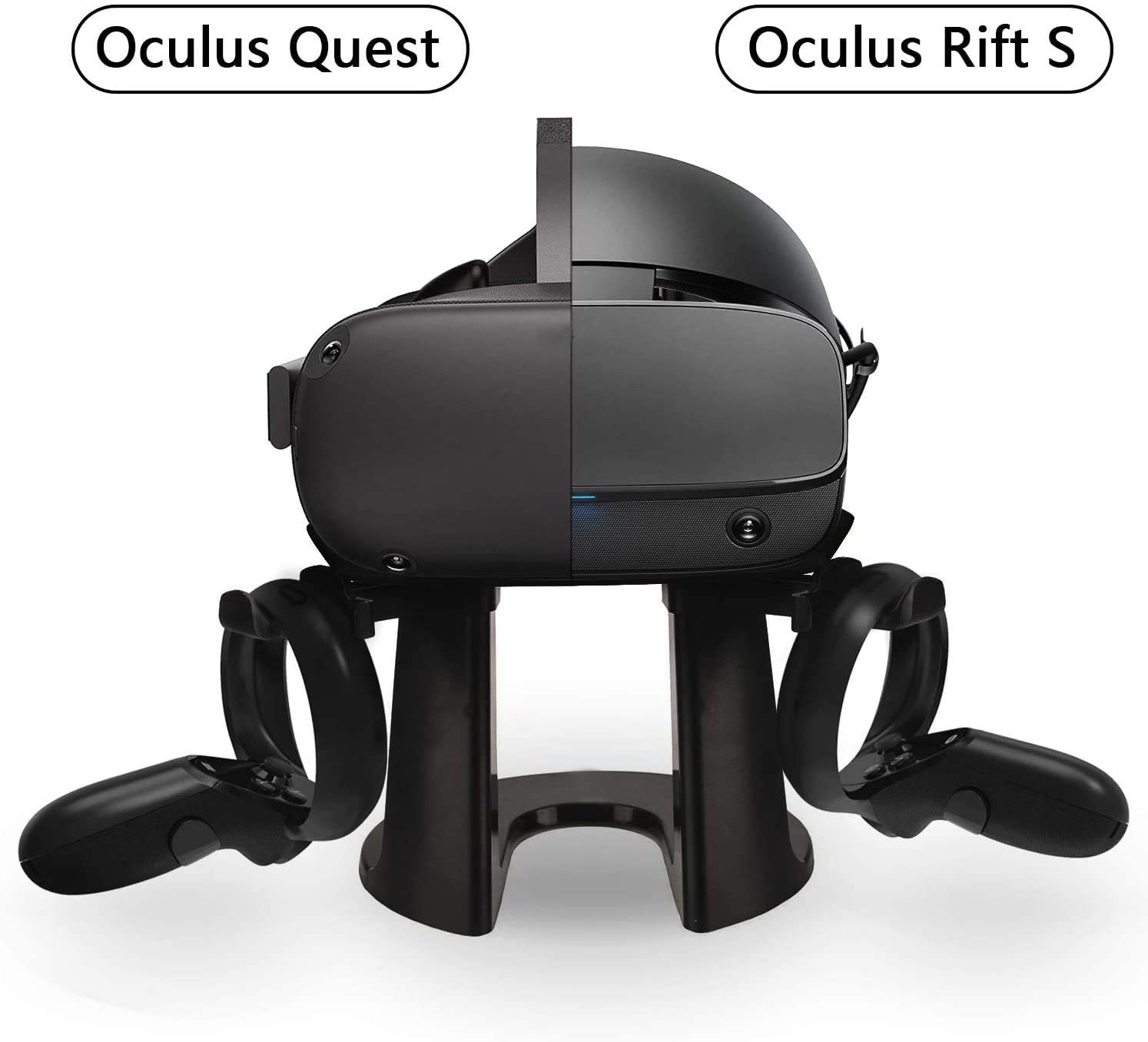 AFAITH VR Stand, VR Headset Display Stand with Game Controller Holder for Oculus Rift S/Oculus Quest/Rift Headset and Other VR Headset