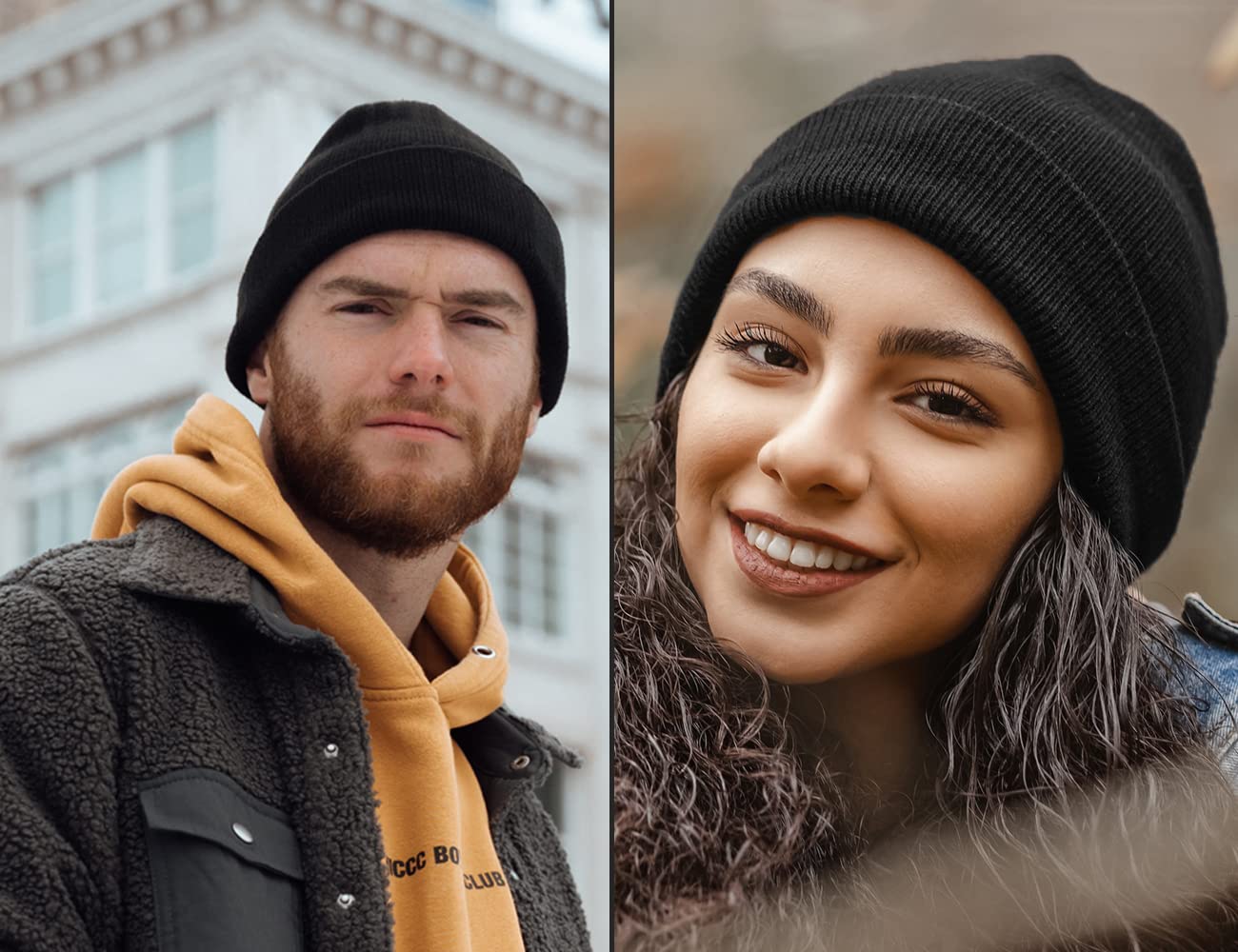 Alikilo Black Beanie Hat for Men and Women | Winter Cold Weather Fleece Lined Beanie Hat