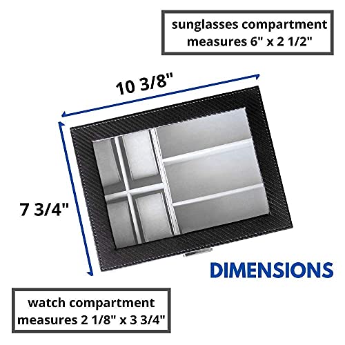 Personalized Engraved Watch Box Organizer for Men with Sunglasses Holder (Set of 5, Stamped Design), Monogrammed Jewelry Box - Unique Groomsmen Gifts for Wedding