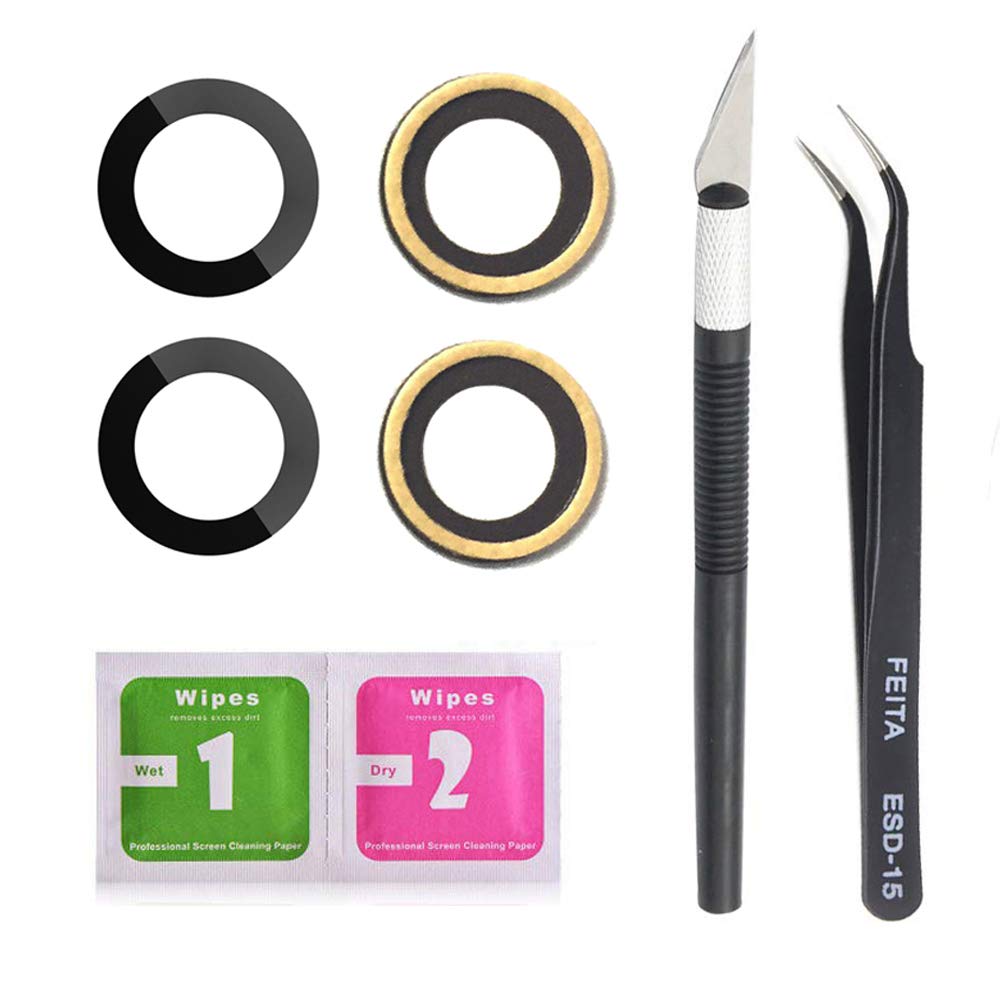 Afeax OEM Rear Back Camera Lens Replacement for iPhone XR A1920, A2097 Original with Ahesive and Repairing Tool(2 Pack