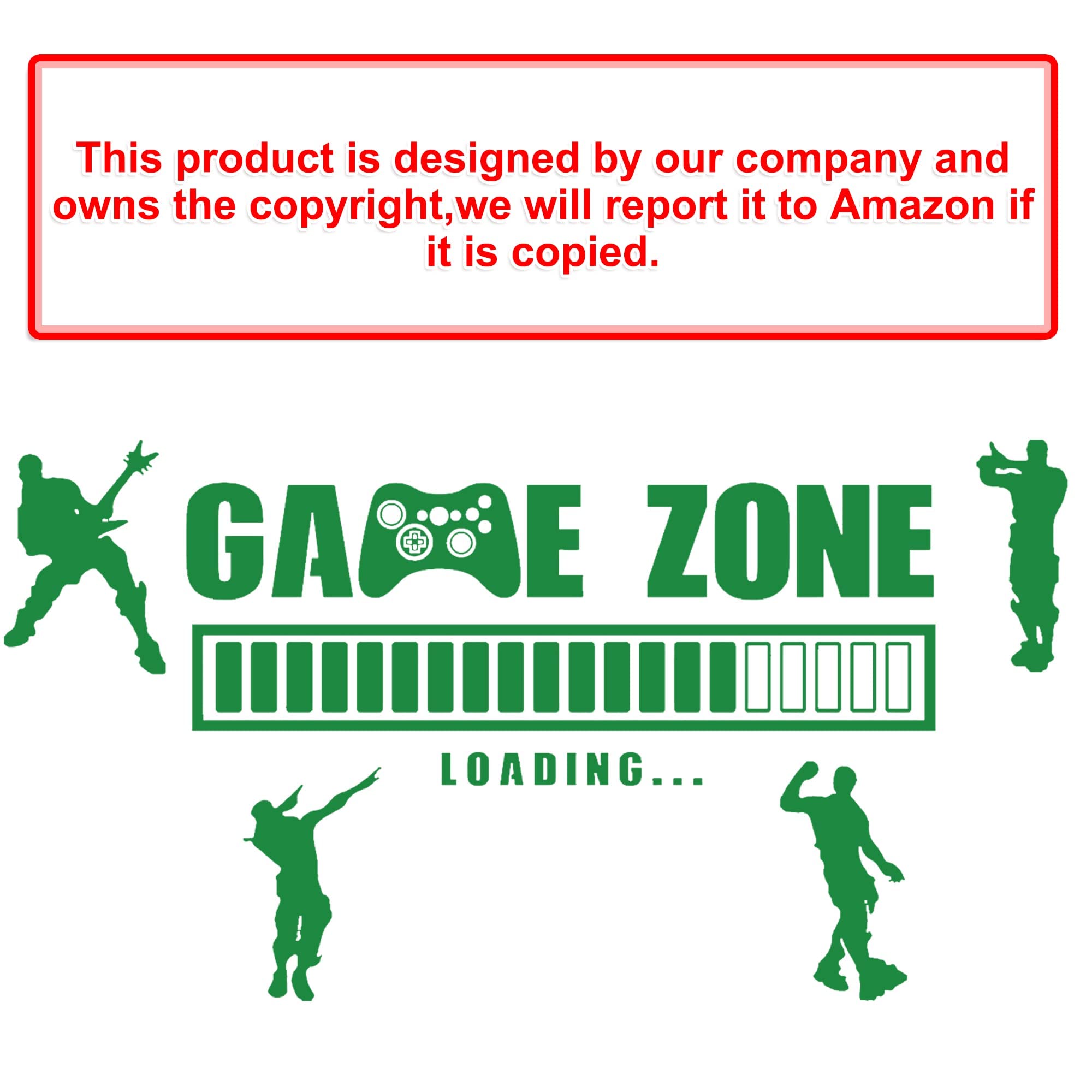 Gamer Wall Decals Stickers Glow in The Dark Gaming Zone Wall Decal Game Zone Wall Decals for Girls Boys Kids Playroom Bedroom Decor