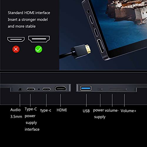 BDT 13.3 Inch/15.6 Inch 4K Portable Monitor Mobile Phone Computer Notebook External Expansion Screen Integrated Hidden Bracket (Color : 15.6 inches)