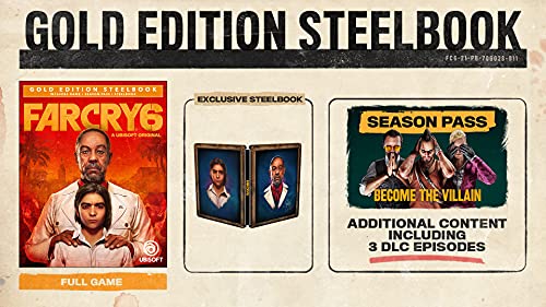 Far Cry 6 PlayStation 4 Gold Steelbook Edition with free upgrade to the digital PS5 version