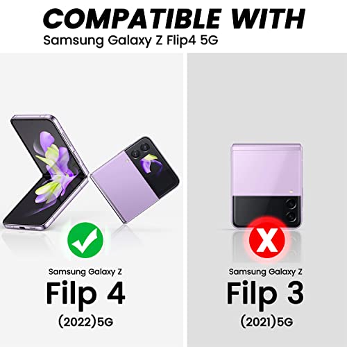 Galaxy Z Flip 4 Case Wallet with Hinge Protection [ Card Slot ] Samsung Galaxy Z Flip 4 5G Case with Card Holder Shockproof Protective TPU Silicone Phone Cover (Black-Green)