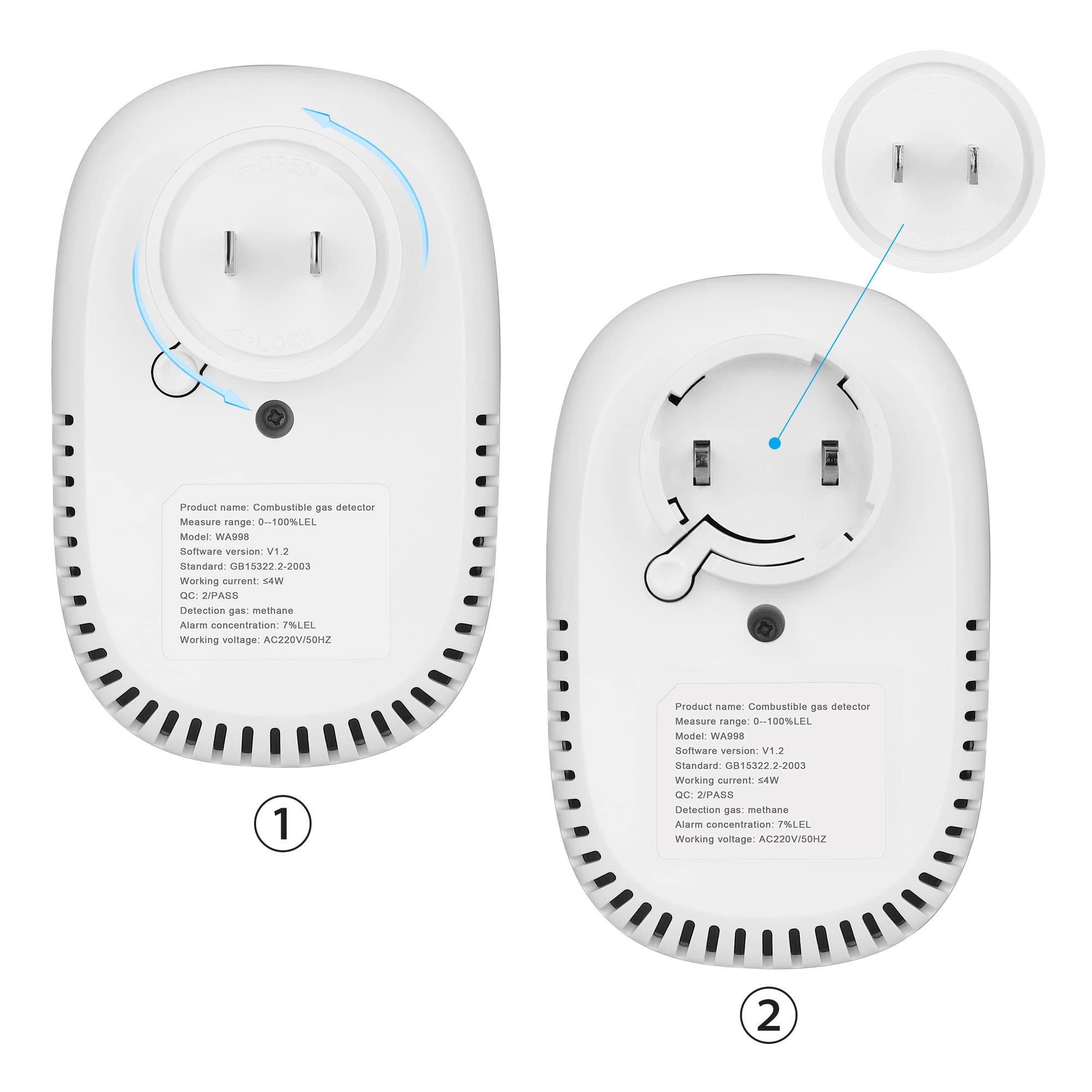 Carbon Monoxide Detector Insertion, VzmcovCO Detector, LED Display Screen Voice Alarm, Suitable for Home Kitchen, Office, Hotel Garage, Living Room, Bedroom -1 Package