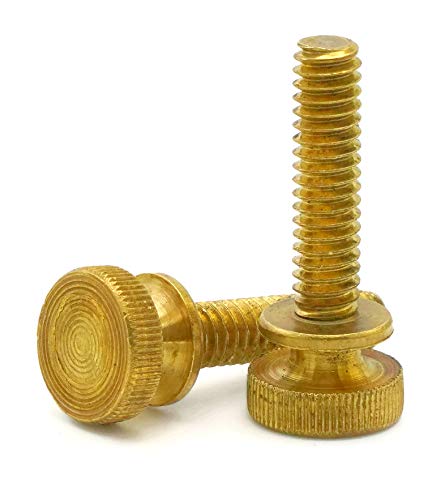 Knurled Head Thumb Screws - Solid Brass Machine Screws - 1/4"-20 x 3/4" Qty 25
