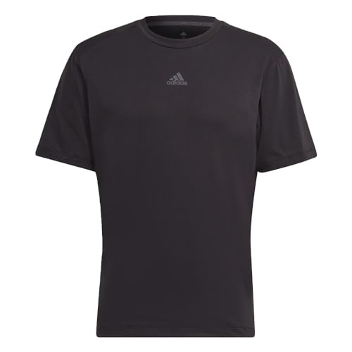 adidas Men's AEROREADY Yoga Tee, Black/Grey, X-Large