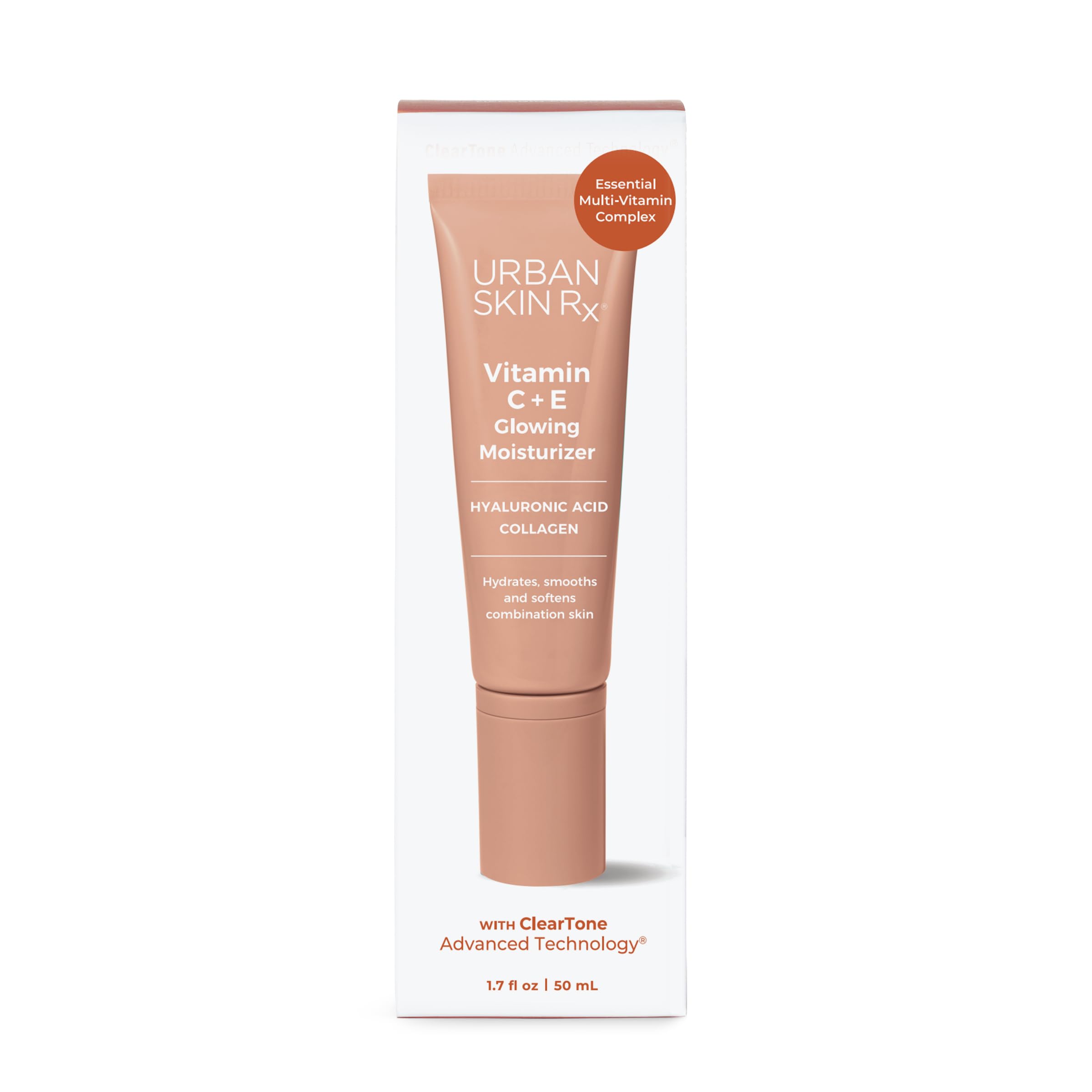 Urban Skin Rx Radiant & Bright Glowing Moisturizer, Lightweight Antioxidant-Rich Daily Skin Moisturizer | Hydrates and Brightens, with Collagen, Hyaluronic Acid, and Vitamins C & E, 1.7 oz