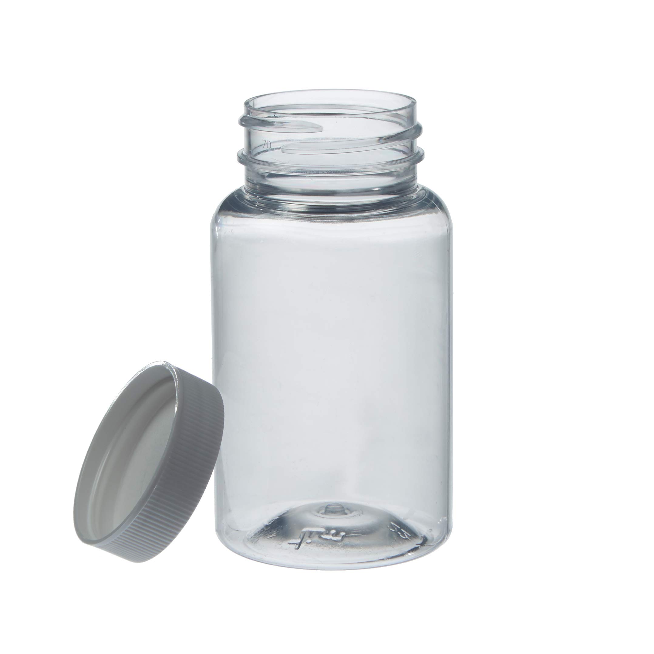 Hudson Exchange 120mL (4OZ) Packer Bottle with Cap, PET, Clear, 6 Pack