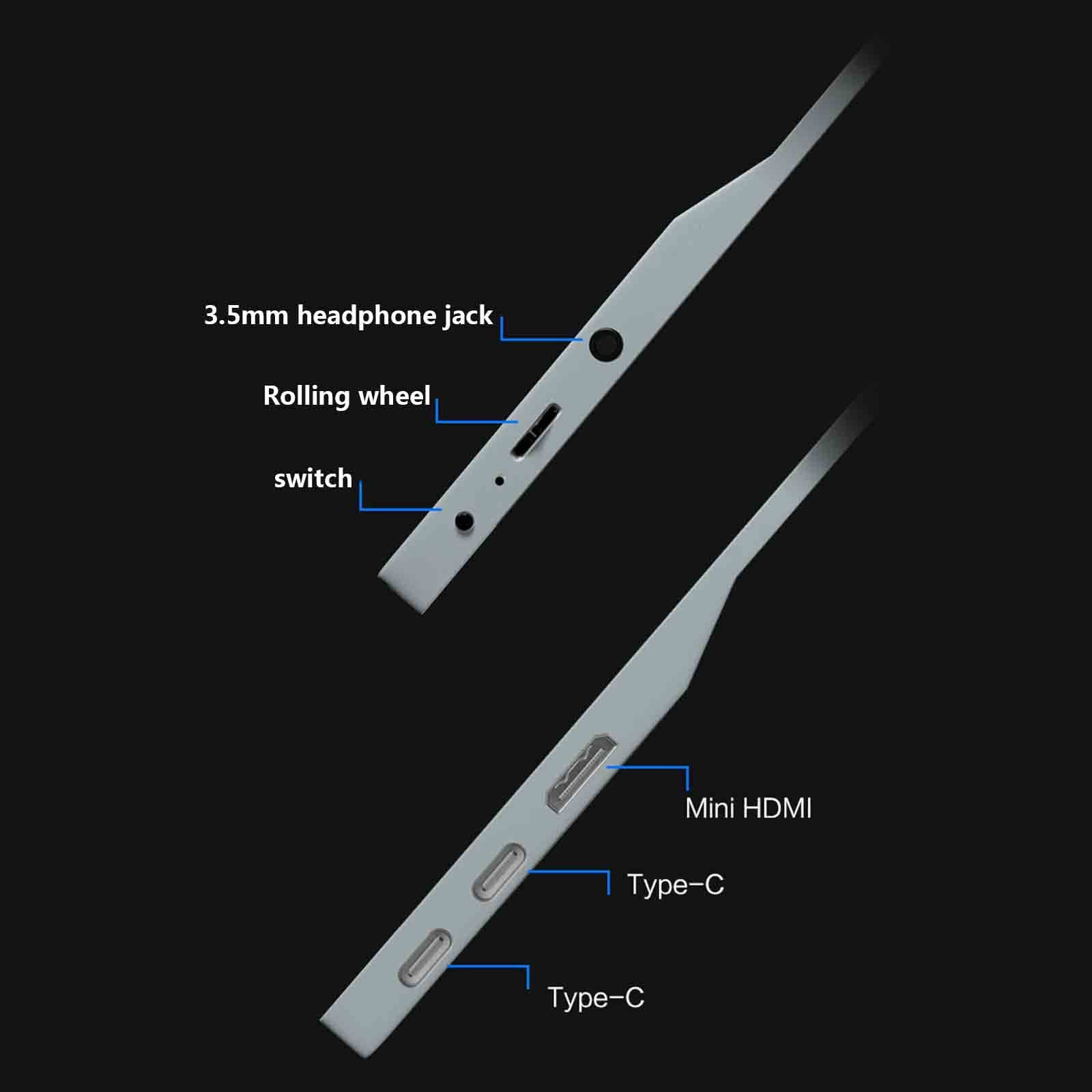 BDT Portable Display 13.3 Inches 1080P Ultra-Clear Resolution IPS Full Viewing Angle Rich Interfaces Can Connect More Devices