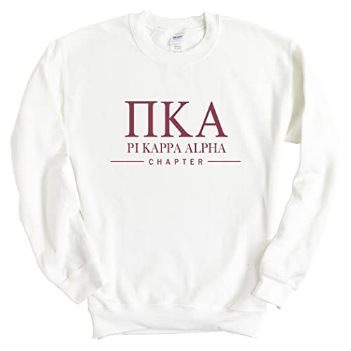 Pi Kappa Alpha Sweatshirt - PIKE Basic Lined Crewneck Sweatshirt White