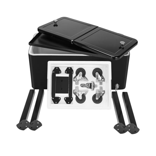 80Qt Box Black Square Foot Tube With Drain Pipe Freezer Incubator (Black)