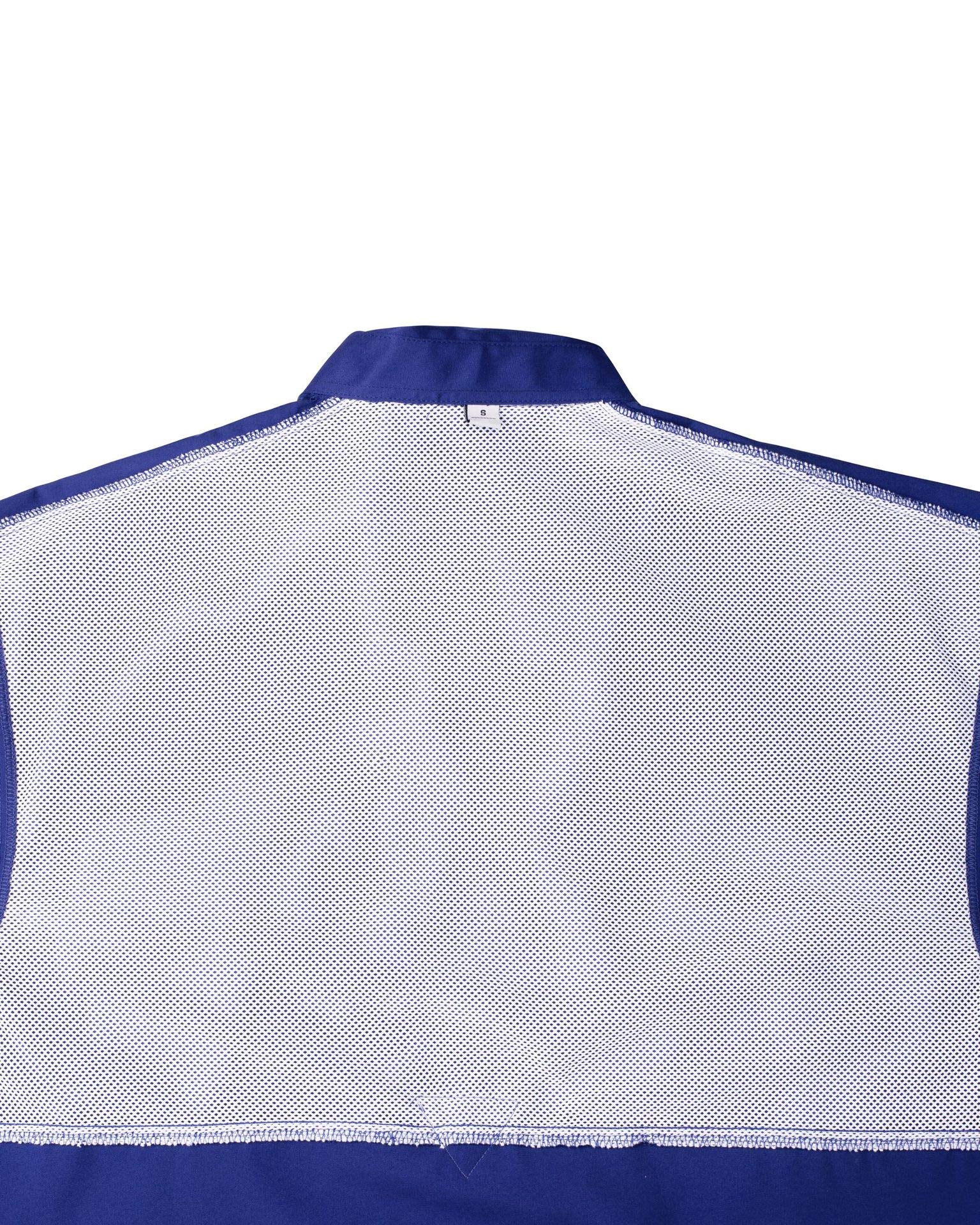 Alimens & Gentle Men's UPF 40+ UV Protection Shirts, Breathable Quick Dry Short Sleeve Fishing Shirt, Blue, Medium