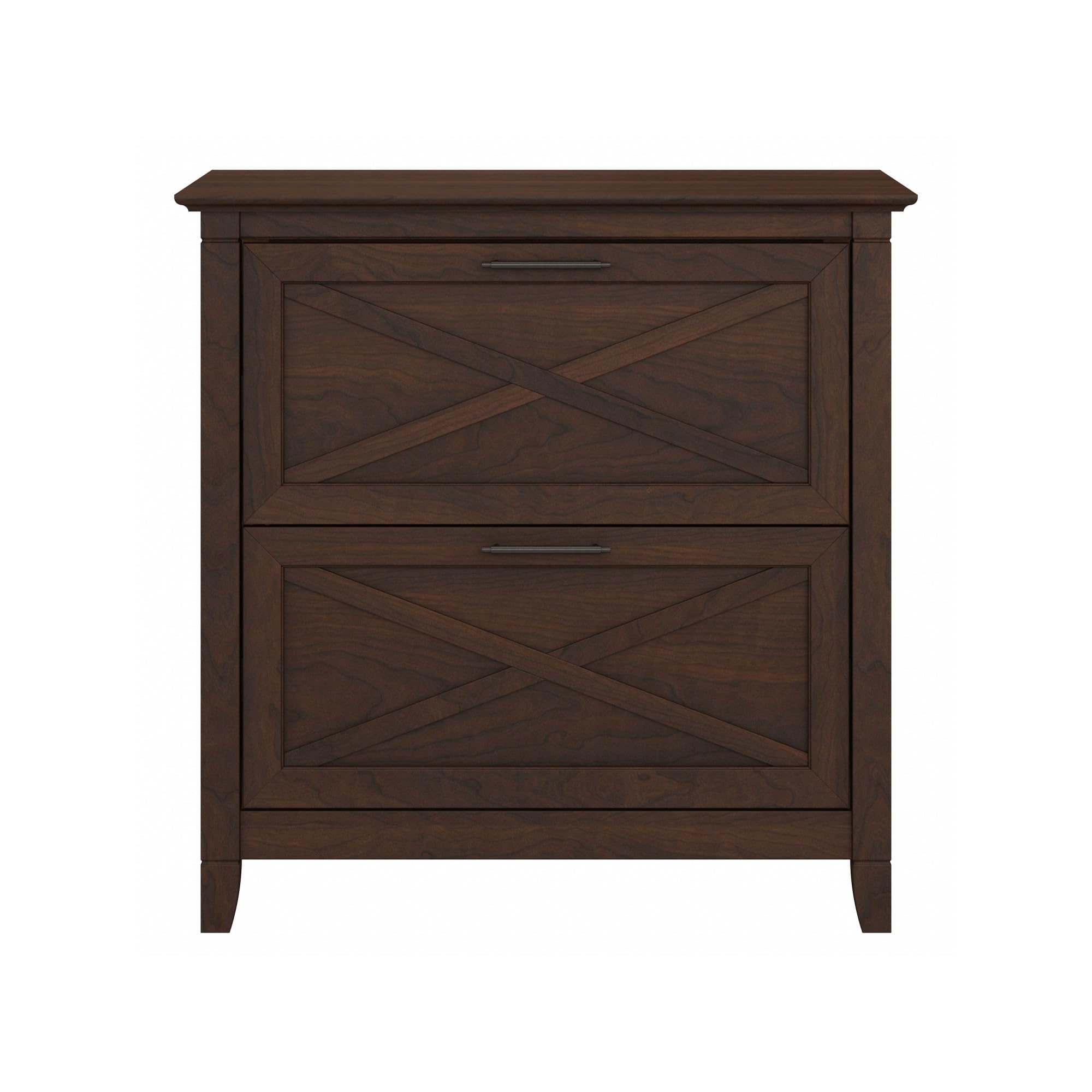 Bush Furniture Key West 2 Drawer Lateral File Cabinet in Bing Cherry