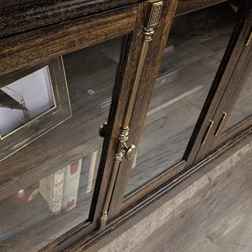 Sauder Barrister Lane Storage Credenza, for TVs up to 70", Iron Oak finish