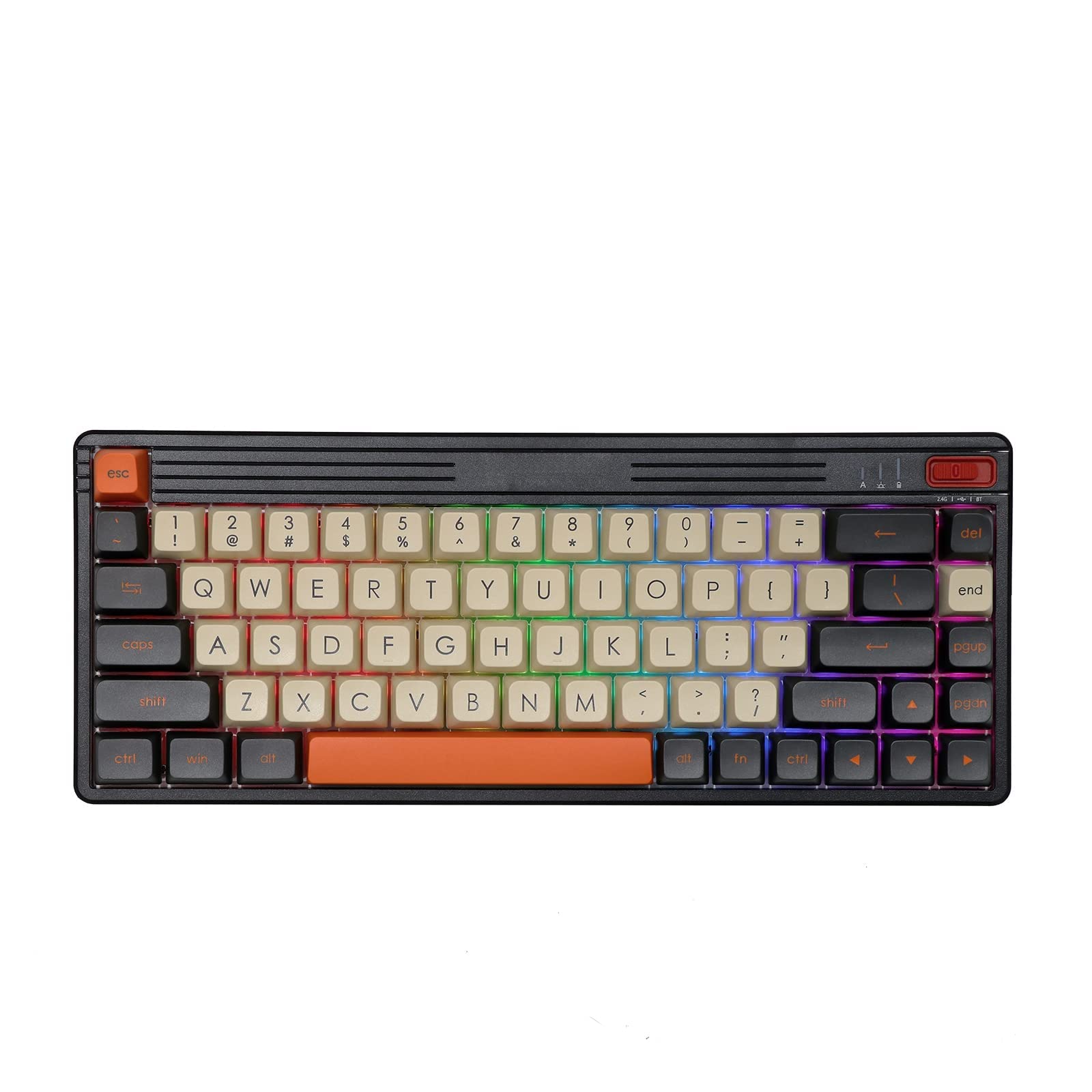 EPOMAKER K690T 65% Hotswappable 2.4Ghz Wireless/Bluetooth 5.0/Wired Mechanical Gaming Keyboard, RGB NKRO with Doubleshot PBT Keycaps, 2000mAh Battery for Win/Mac (Kailh Brown Switch, K690T)