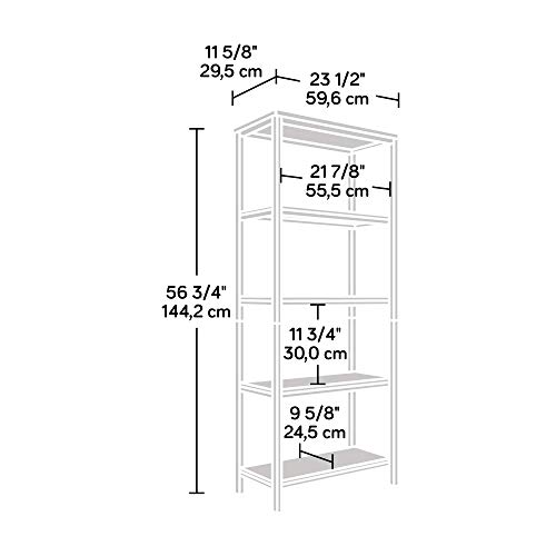 Sauder North Avenue Bookcase, Smoked Oak finish