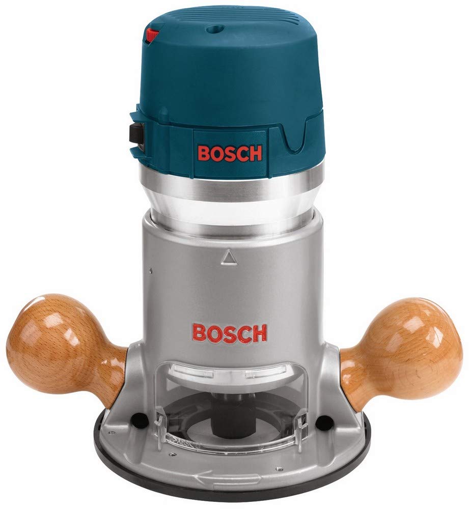 BOSCH 1617EVS 2.25 HP Electronic Fixed-Base Router and RA1054 Deluxe Router Edge Guide with Dust Extraction Hood & Vacuum Hose Adapter