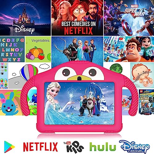 Kids Tablet, 7 inch Tablet for Kids 3GB RAM 32GB ROM, Android 11 Tablet with WiFi, Bluetooth, GMS, Parental Control, Shockproof Case, Google Play, YouTube, Netflix