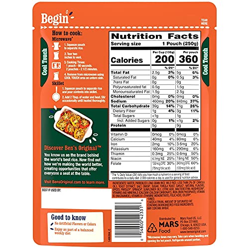 BEN'S ORIGINAL Ready Rice Long Grain and Wild Flavored Rice, Easy Dinner Side, 8.8 OZ Pouch (Pack of 6)