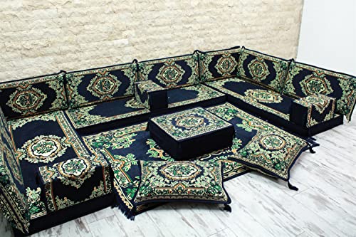 Arabic U Shaped Floor Seating Sofa, Arabic Living Room Furniture, Arabic Majlis Sofa (With PREMIUM FOAM)