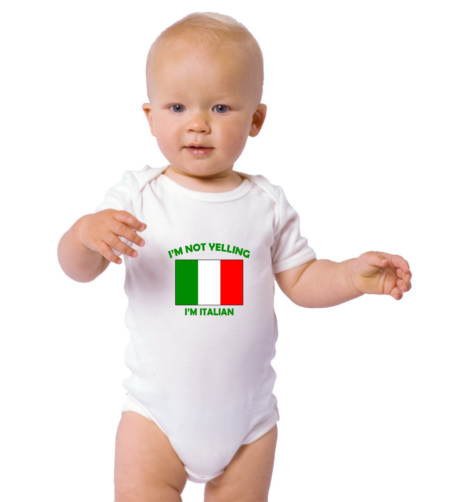 I'm Not Yelling I Am Italian Italy Baby Bodysuit One Piece Oxford Gray 6 Months