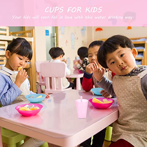 EXCEART Sippy Cup 4PC Sippy Cups Plastic Cups with Built- in Straw Candy Color Water Container Drinking Cups Toddler Drinking Cups Milk Cups Straw Cups for Children Kids Water Cup(Random Color)