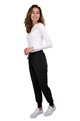 GT Performance Women's Medical Nursing Jogger Scrub Pant Black-Medium