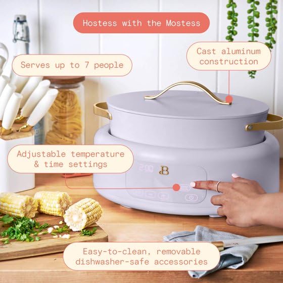Beautiful 10 - in -1 Electric Multi-Cooker, (Lavender) by Drew Barrymore