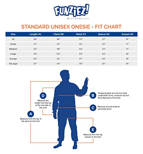 FUNZIEZ! Squid Costume -Adult Octopus Costume - One Piece Animal Pajama (Small) Blue