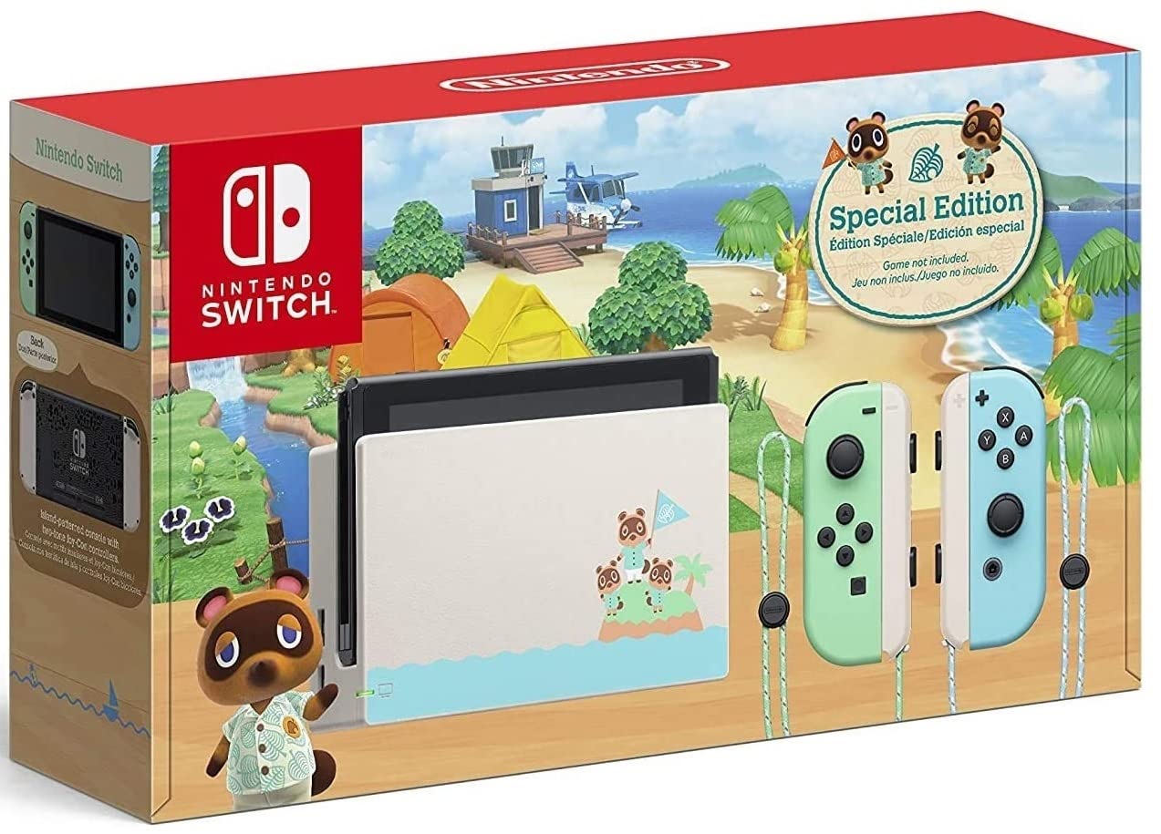 Nintendo Switch Console - Animal Crossing: New Horizons Edition - Pastel Green and Blue Joy-Con, 6.2" Touchscreen LCD Display, WiFi, Bluetooth (Renewed)