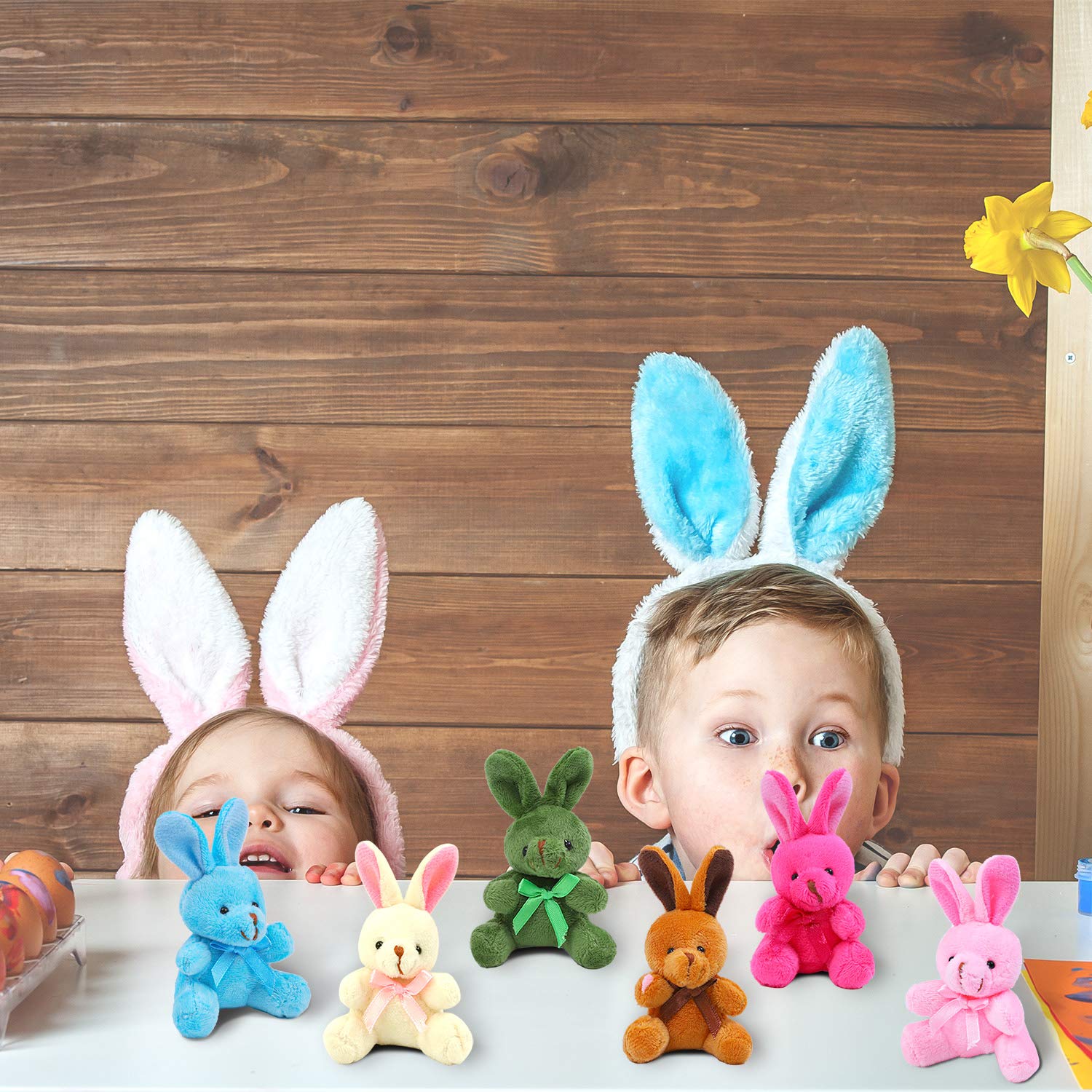 Elcoho 12-Pack Easter Plush Bunnies - Stuffed Animal Toys, Egg Fillers, Party Favors