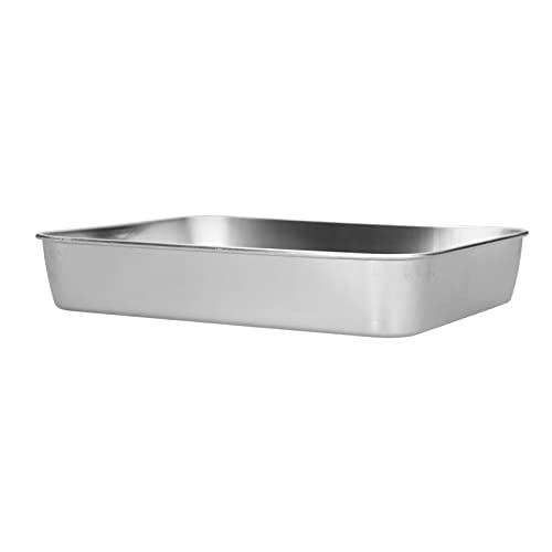 AUNMAS Rectangular Baking Pan and Rack, Easy Healthy Roasting Pan for Cooking Baking(23.5 * 17.5 * 5CM)