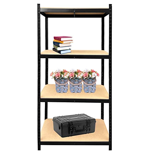 Garage Storage Shelving Unit Heavy Duty Metal Frame 353lbs Load Per Tier, 31.5 x 15.7 x 64in, 4 Adjustable Shelves, Industrial Shelving Utility Shelves Storage Rack for Home Warehouse Kitchen, Black