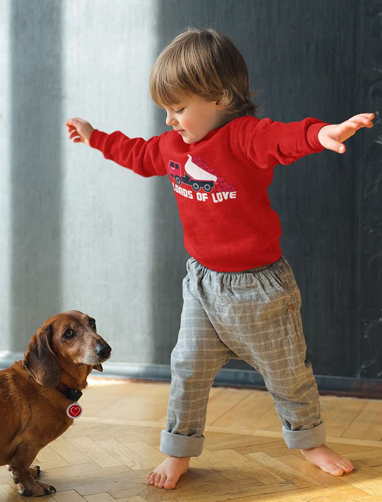 Tractor Valentines Sweatshirt Girls Boys Toddlers Kids Dinosaur Sweater Style 5T Red