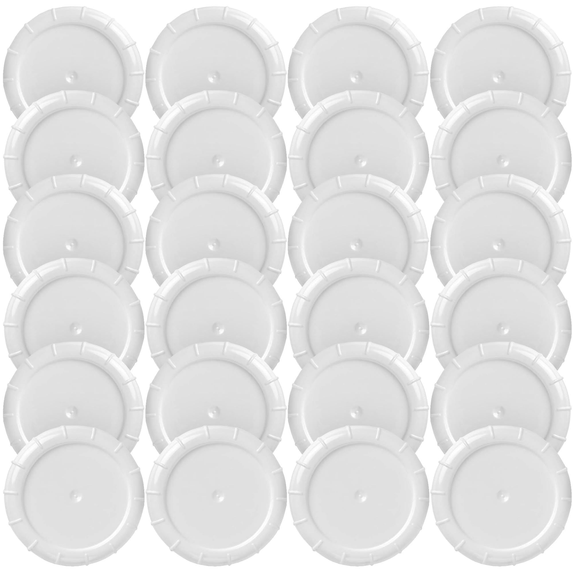 Replacement Snap-On Caps for Stock Your Home Milk Bottles (24 Pack), 48mm Snap-On Caps for Glass Milk Bottles, Tamper Resistant Lids, Plastic Leak Proof Lid, Crack Resistant Bottle Cap Refills, White
