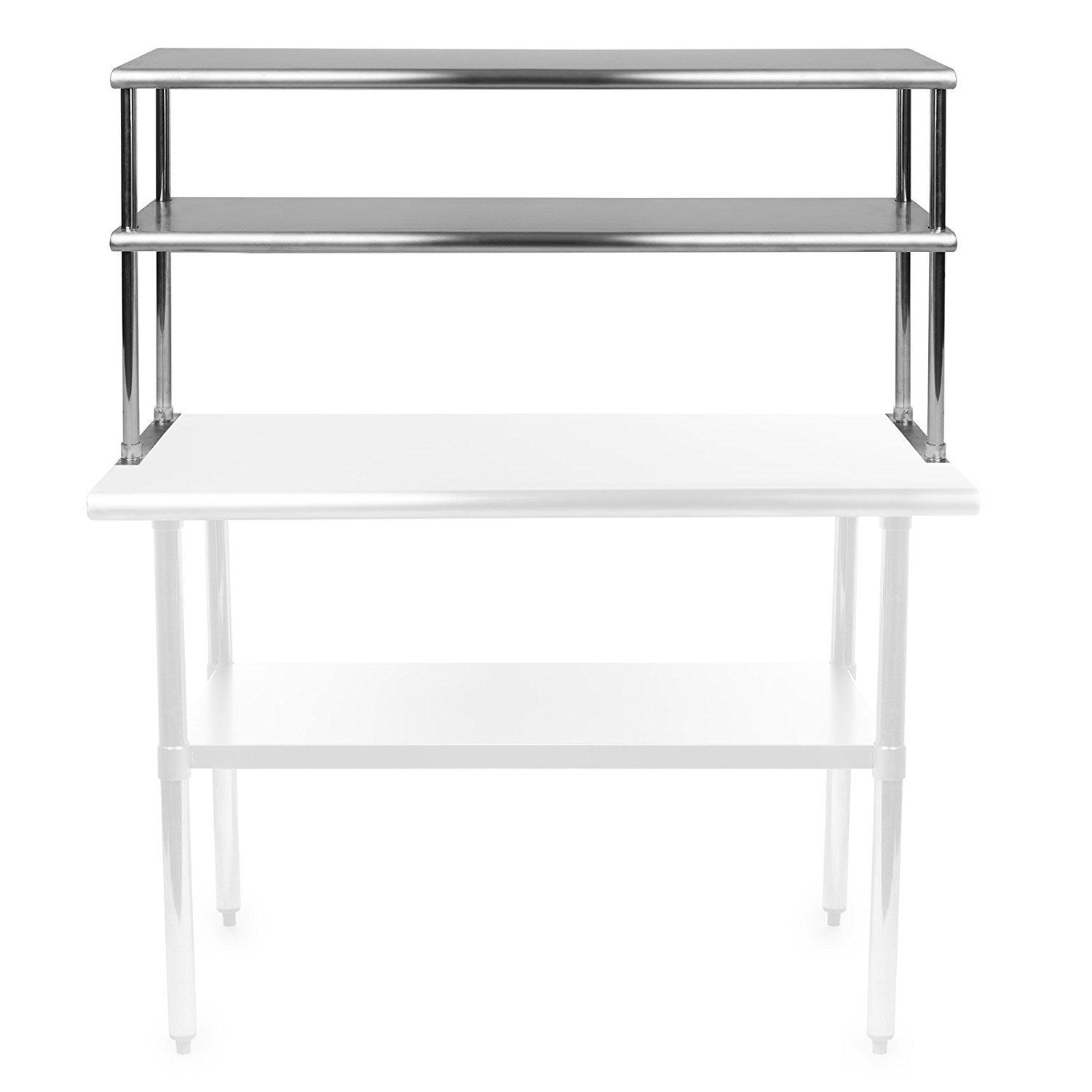 KPS Stainless Steel Double Overshelf for Prep Work Table 18 x 30 - NSF
