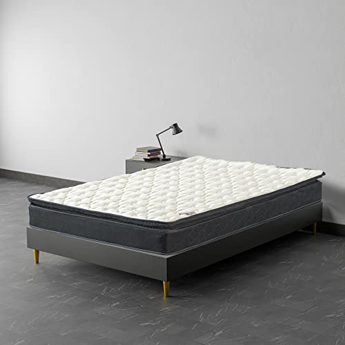 Continental Sleep 9-Inch Foam Encased Pillowtop Pocketed Coil Innerspring Fully Assembled Mattress, Good for The Back, King, White