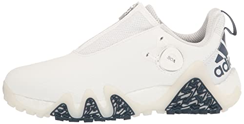 adidas Men's CodeChaos 22 BOA Spikeless Golf Shoes, Footwear White/Crew Navy/Crystal White, 11
