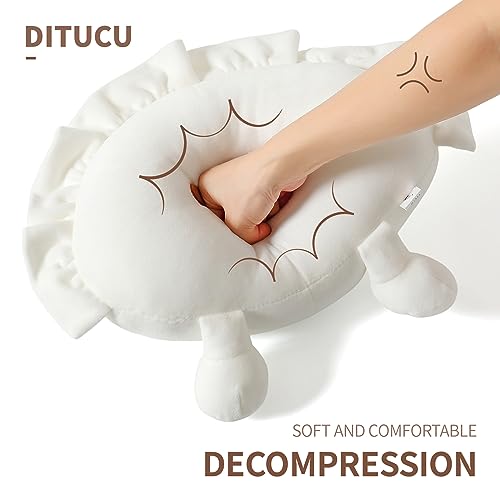 Ditucu Cute Dumpling Plush Pillow Funny Food Soup Dumpling Plushie Kawaii Stuffed Aniamls Toys Hugging Gifts for Kids White 14 inch