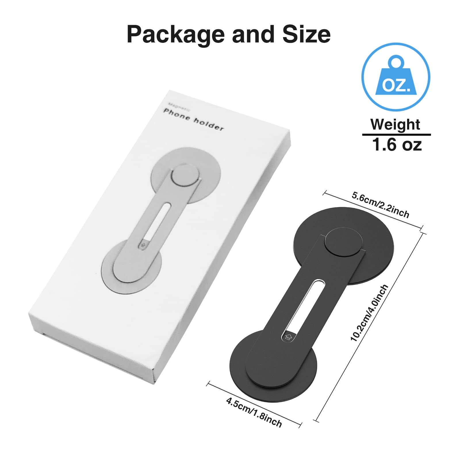 Aerbeis Continuity Magnetic Laptop Phone Holder - 180° Adjustable Continuity Camera Mount Adapter Compatible with MagSafe, MacBook Mount Computer Monitor Expansion Bracket for Smartphone